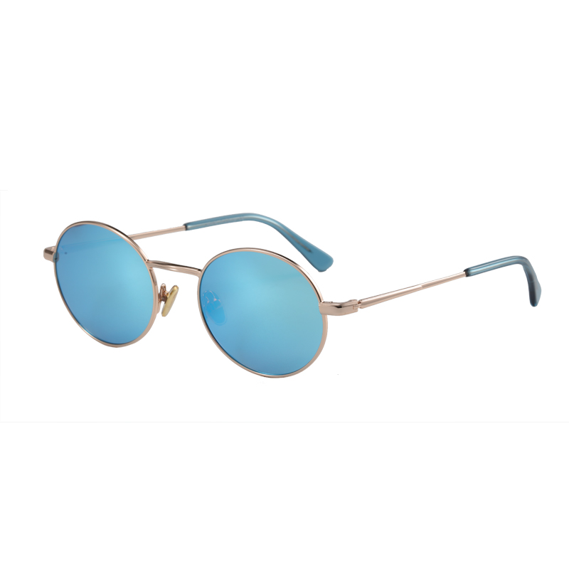 Small Round Polarized Sunglasses for Men Women Metal Coating Mirror ...