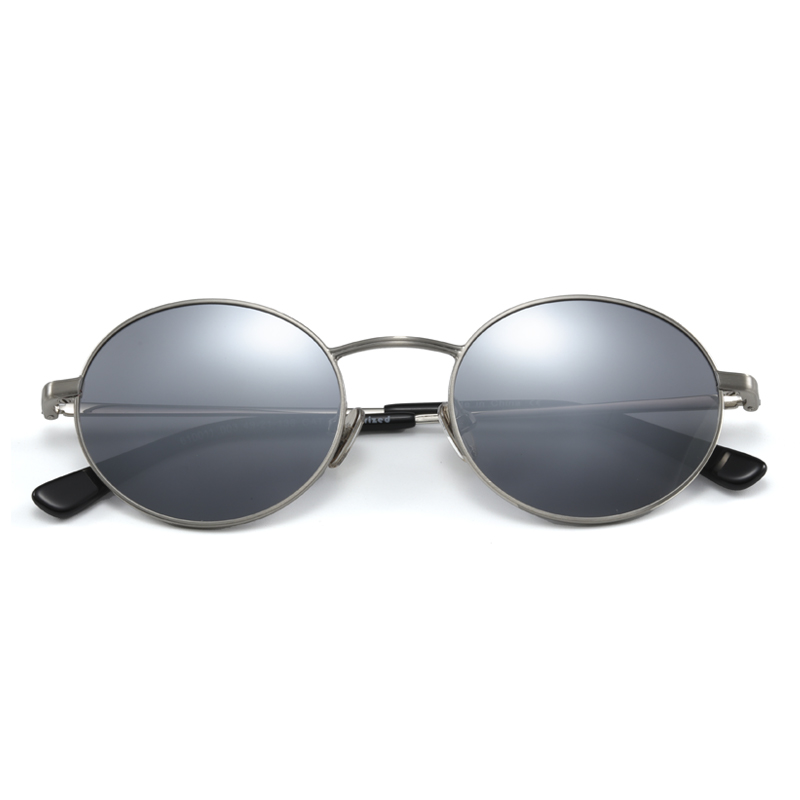 Small Round Polarized Sunglasses for Men Women Metal Coating Mirror ...