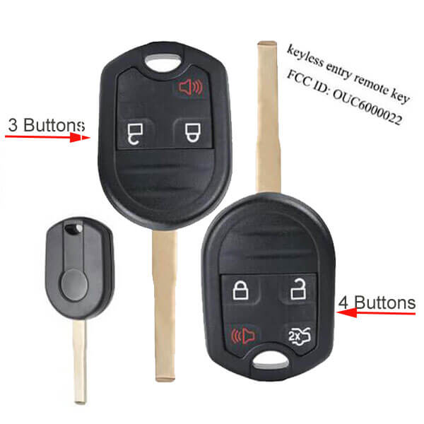2015-2018 Ford Fiesta Remote Key 315Mhz 4D63 Chip 3/ 4 Buttons ...