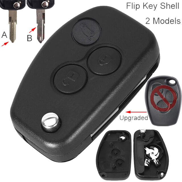 Modified Flip Key Remote Shell 3 Buttons for Renaul*t Duster Logan ...