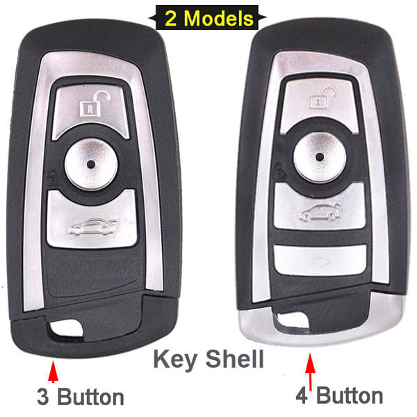 BMW CAS4 Smart Key Remote Shell 3/ 4 Buttons with Blade Uncut for 5 7/ ...