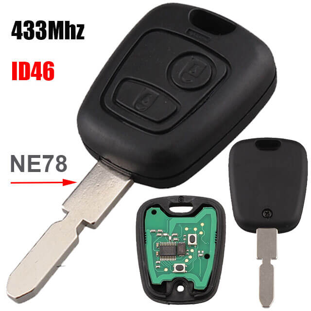Peugeo*t 406 Combo Remote Key 433MHz 2 Buttons with ID46 Chip,OEM Remote