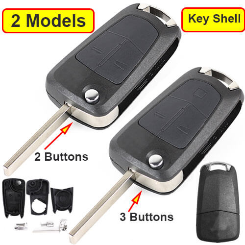 Opel Vauxhall Flip Key Remote Shell 2/ 3 Buttons with HU100 Blade Uncut ...