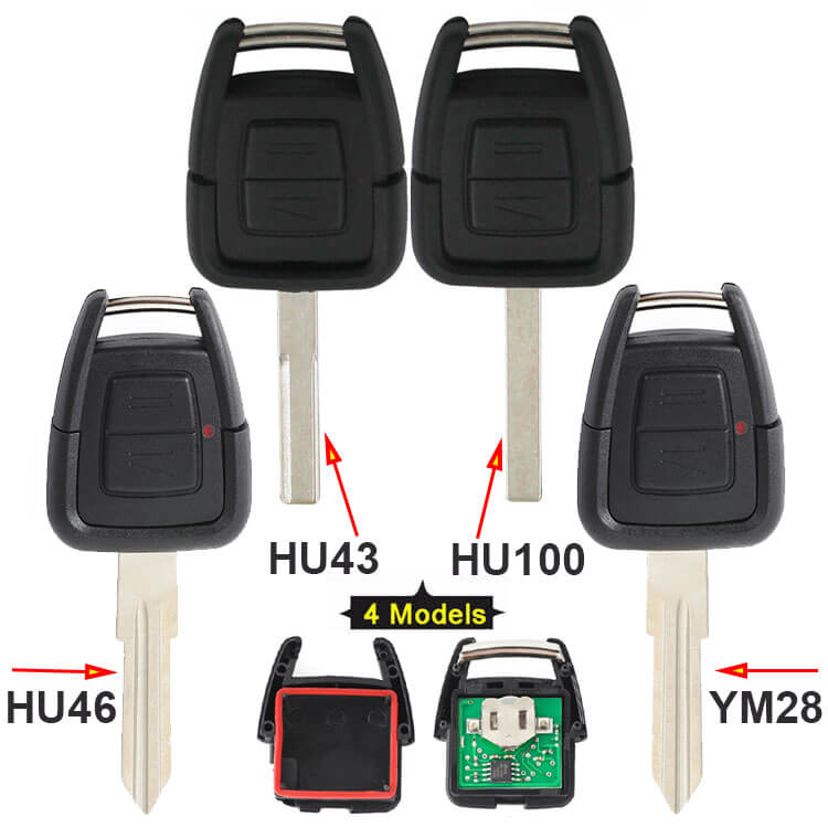 Opel Vauxhall Car Key Remote 434MHz 2 Buttons Fob with Blade for Astra ...