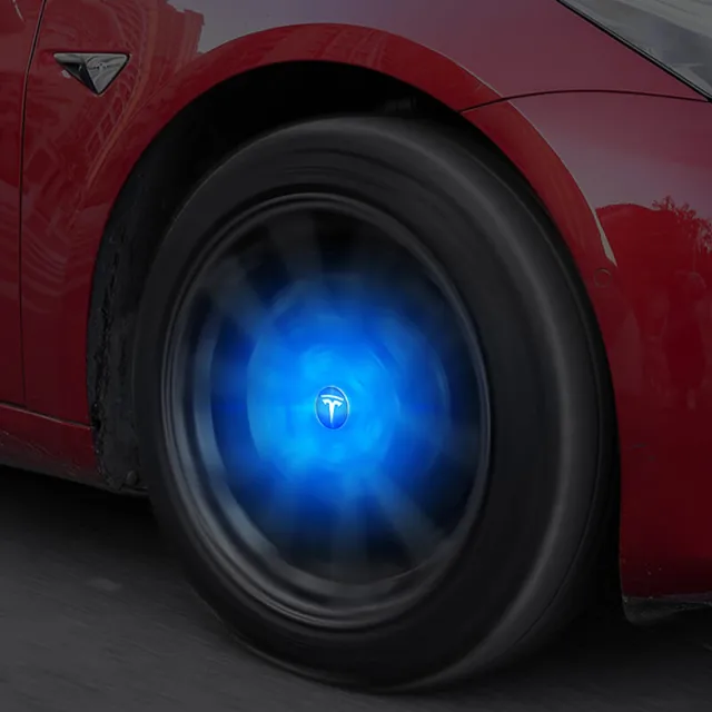 Tesla LED Floating Wheel Center Caps