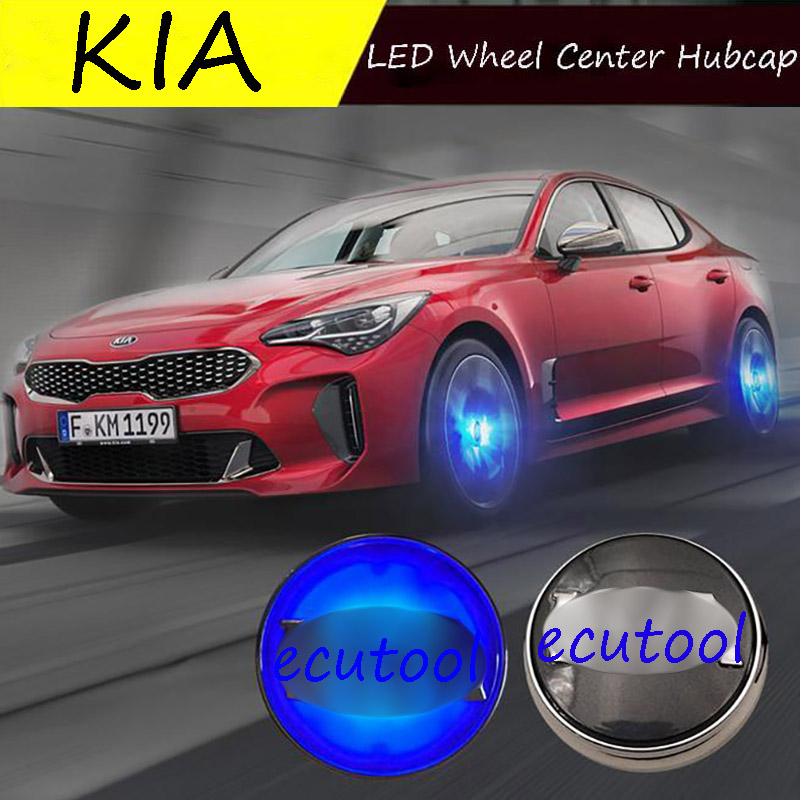 58MM KIA LED Floating Badge Hub Light Wheel Center Cap Cover with Logo ...