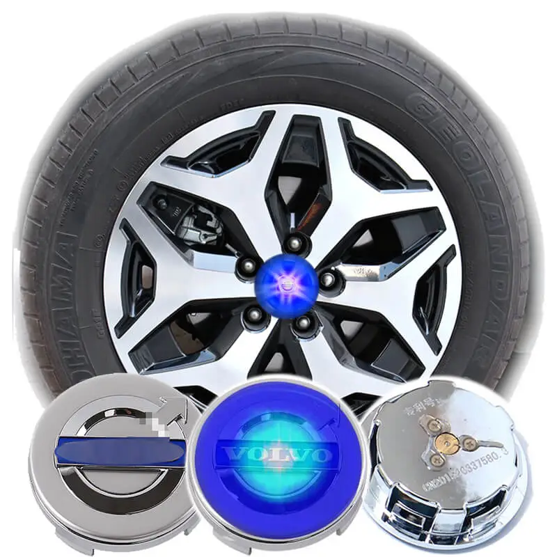64MM VOLVO LED Floating Car Wheel Hub Caps Plug and Play Waterproof ...