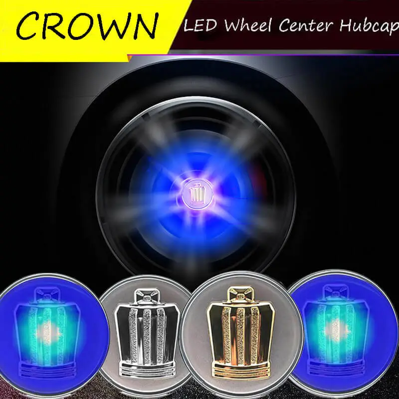 62MM Toyot*a Crown Badge LED Floating Car Wheel Caps Plug and Play ...