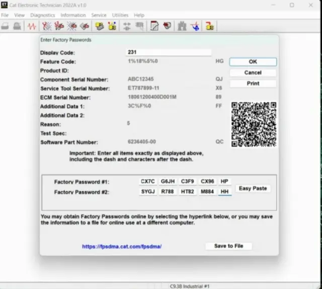 Caterpillar 18 Digits Factory Password One-Time Calculate Service ...