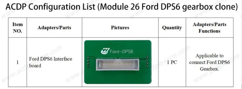ACDP ACDP2 Module #26 for Ford DPS6 Gearbox Clone