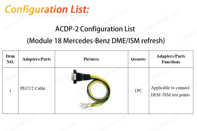 ACDP-2 Mercedes Benz Package for DME ECU & Gearbox Clone/Refresh