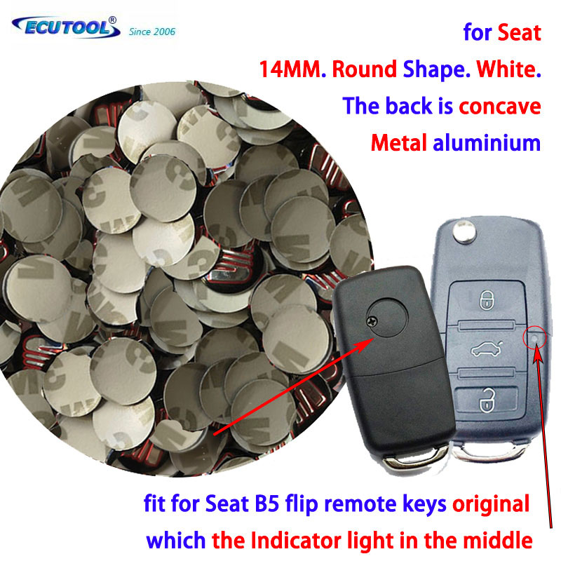 14MM Seat Car Key Metal Emblem Logo Sticker for B5 Flip Remote Fob 2005 ...