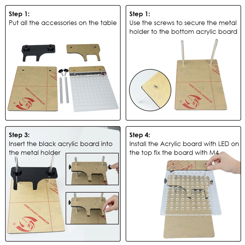 LED BDM Frame with Probe Table + 4pcs Probe Pens for KESS KTAG FGTECH ...