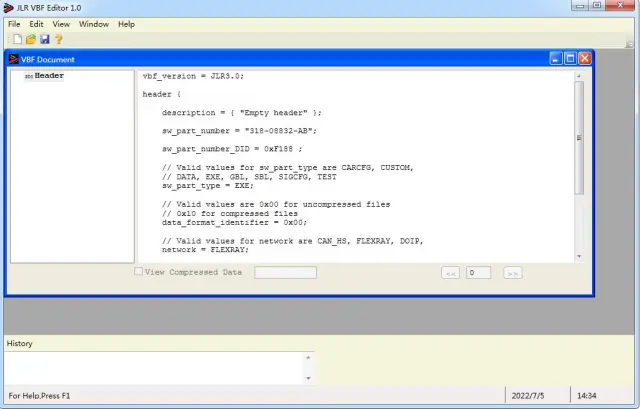 JLR VBF Editor 1.0 Engineering VBF Files Editor