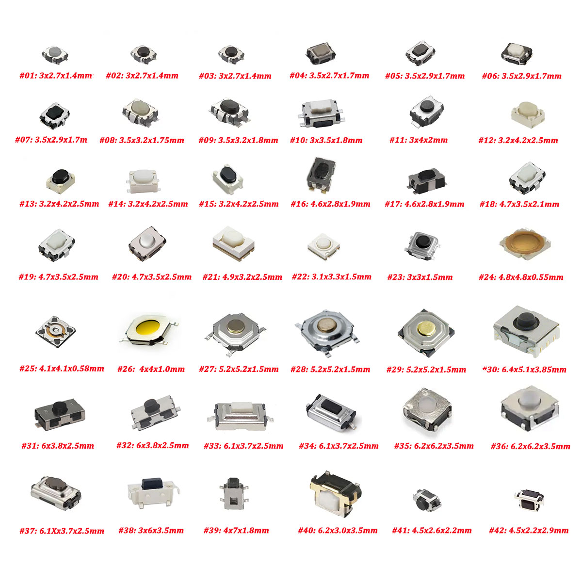 Tactile Micro Switches Kit for Keyless Remote Key Fob Push Button ...