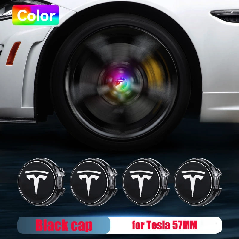 Tesla LED Floating Wheel Center Caps
