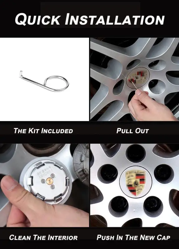 65MM 76MM Porsch*e Cayenn*e Macan LED Floating Car Wheel Hub Caps