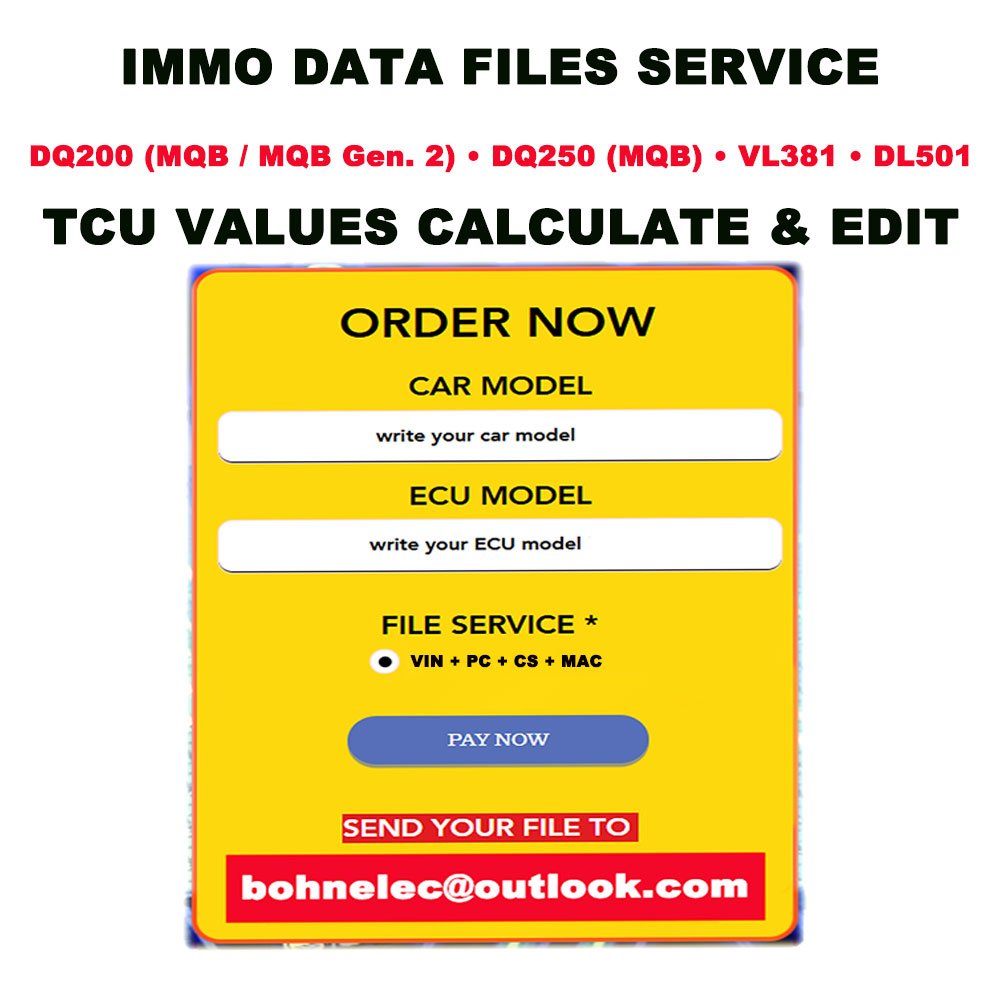 [File] VAG TCU Data Calculating & Editing Service for VW AUDI SEAT SKODA DQ200 (MQB / MQB Gen. 2 ...