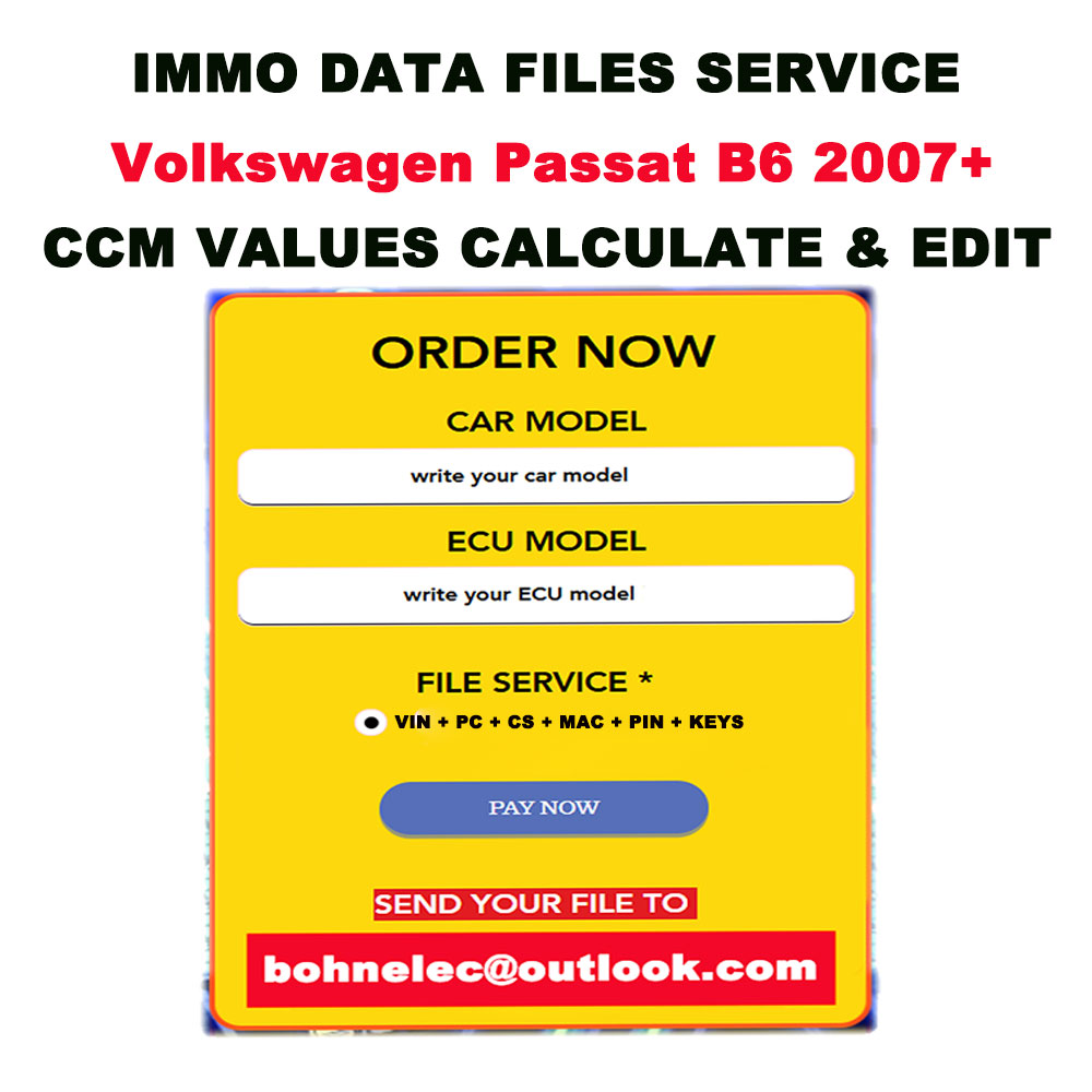 [Immo Data File] VW CCM Values Calculate & Edit Service for Volkswagen ...