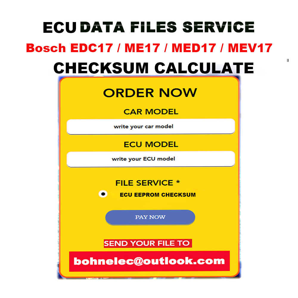 Bosch EDC17 / ME17 / MED17 / MEV17 ECUs EEPROM Checksum Calculate Service Support All Car Brands
