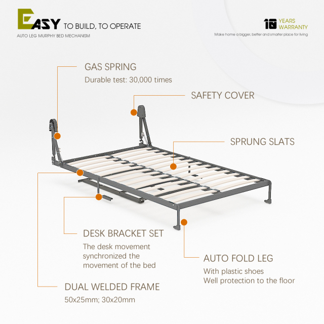 full size murphy bed dimensions
