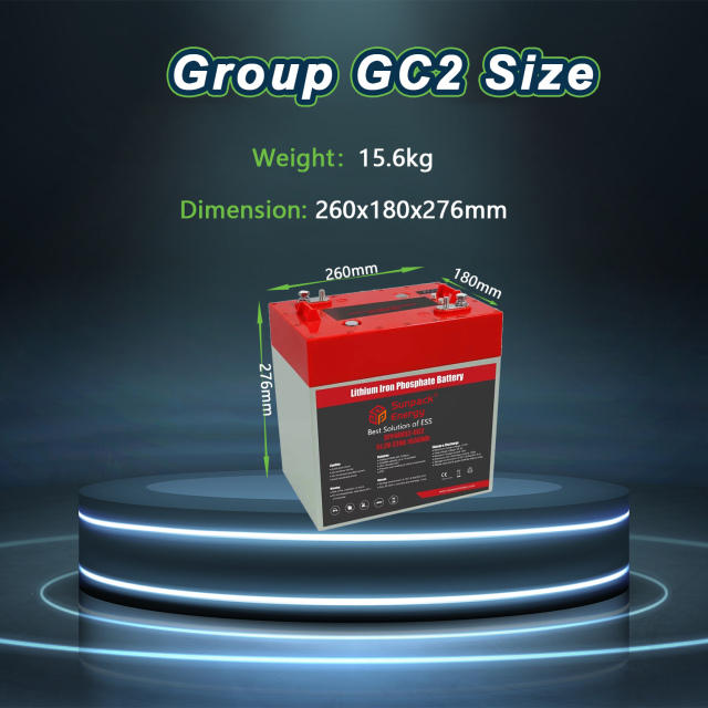 48V32Ah GC2 Deep Cycle Golf Cart LiFePO4 Lithium Cell Battery