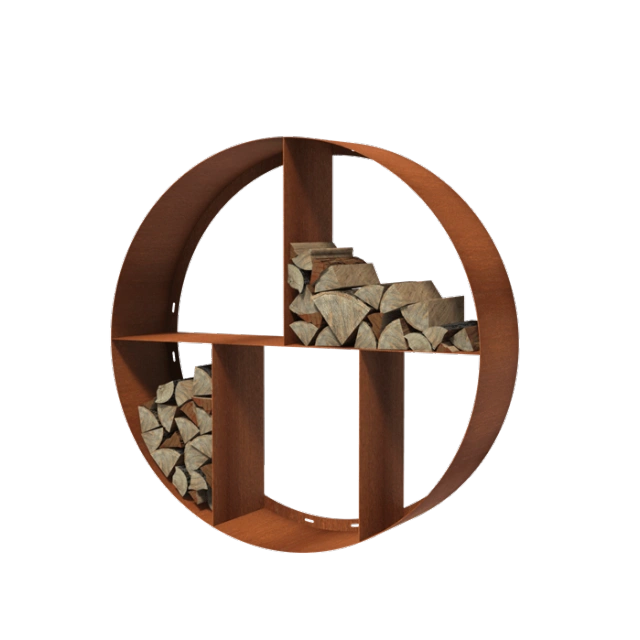 Corten Steel Wood Storage Round