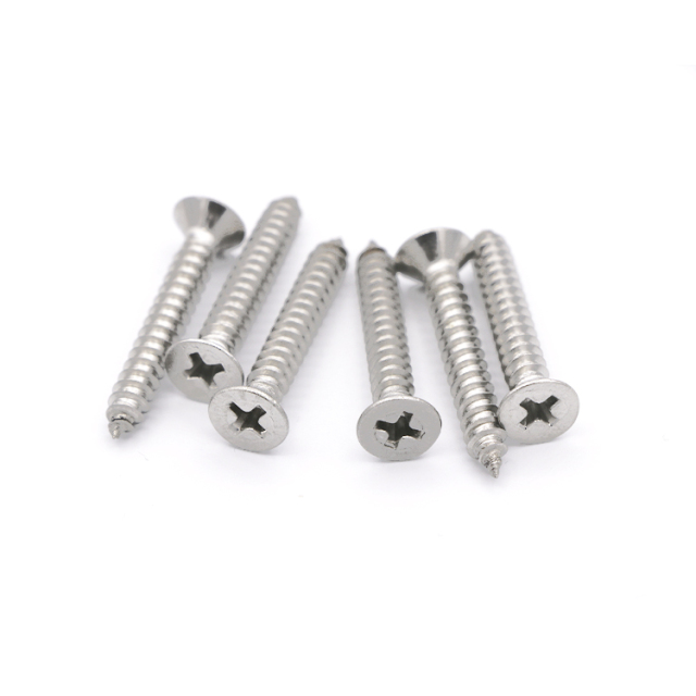 DIN7982 SS304 Stainless Steel Cross Countersunk Head Self-tapping Screws