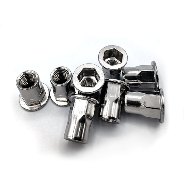 M3-M12 Stainless Steel Flat Head Half Hex Body Rivet Nut