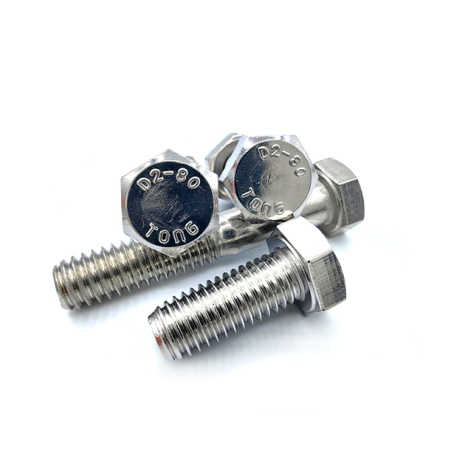 Stainless Steel D2-80 Full Thread Hexagon Bolts and Nuts set M3 M4 M5 M6 M8 M10 M12 M16