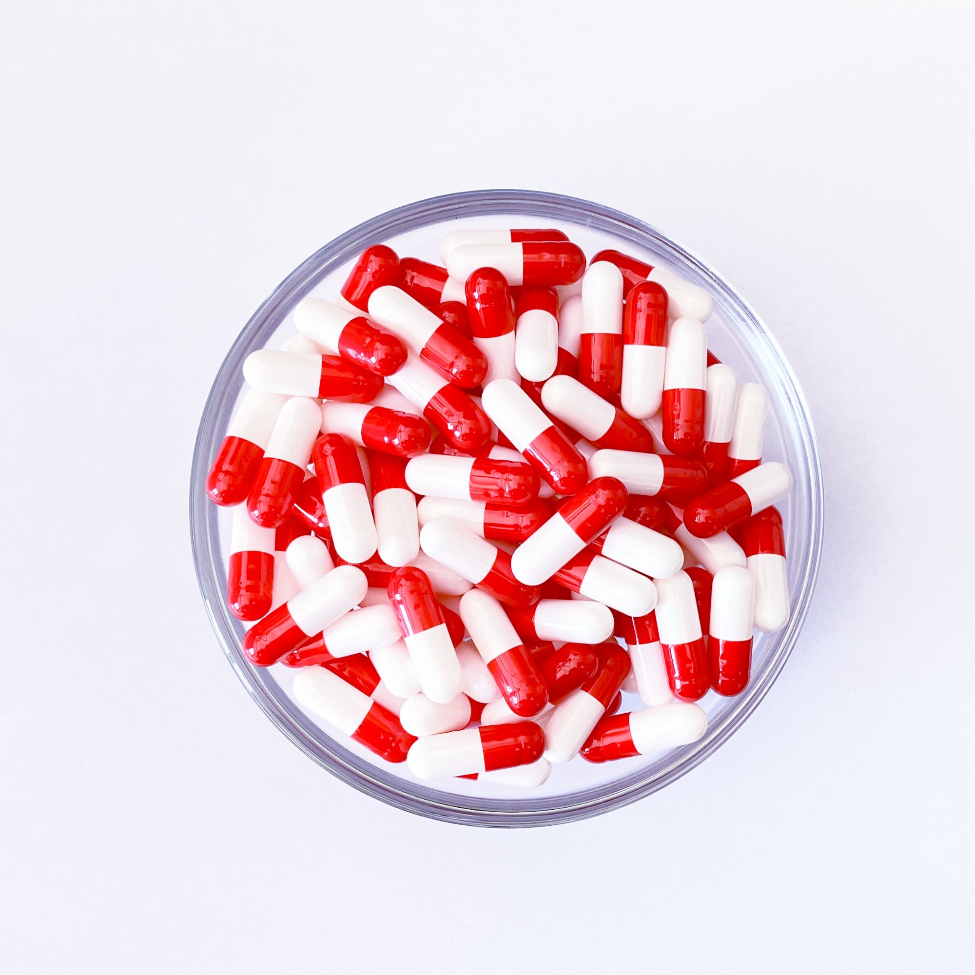 Size 0 Red/White Gelatin Empty Capsule