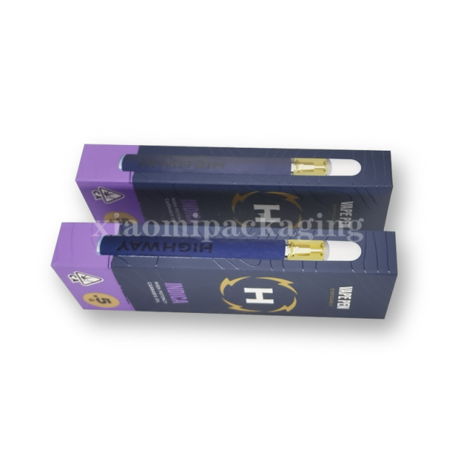 Biodegradable Cardboard THC Vape Pen Box W/ Press Button & EVA Insert