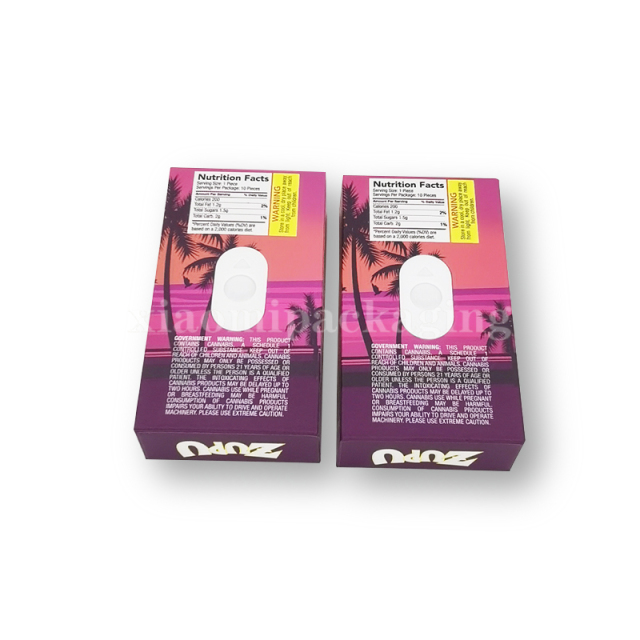 Compostable Slim Cardboard THC Chocolate Bar W/ Press Button & EVA Insert
