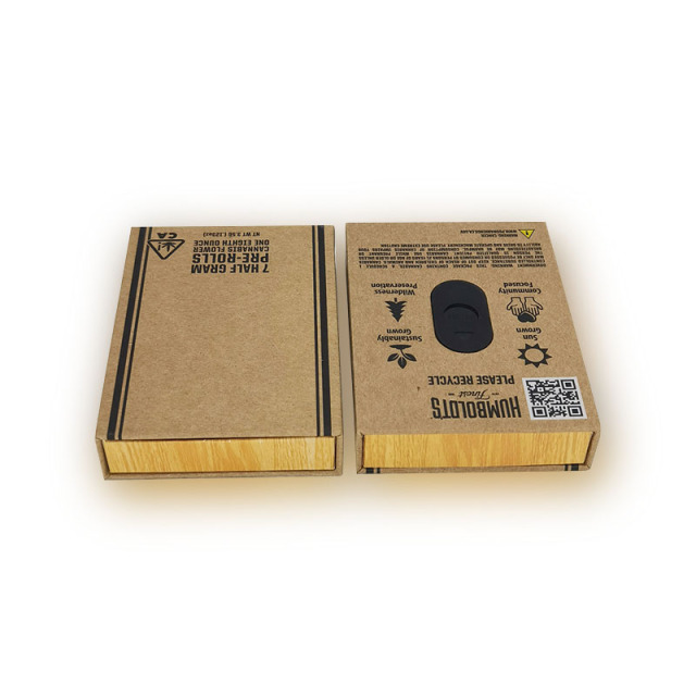Compostable Kraft Paper 7 Pre-roll Slim Joint Box W/ Press Button ...