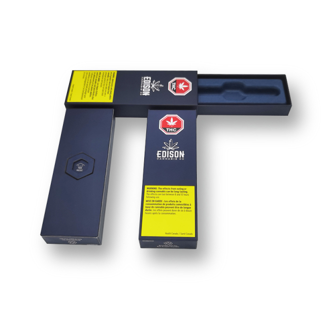 Compostable Cardboard Cartridge Slim Joint Box W/ Press Button & Paper Tray