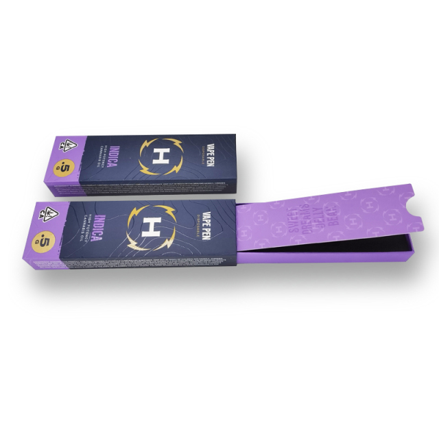 Biodegradable Cardboard THC Vape Pen Box W/ Press Button & EVA Insert