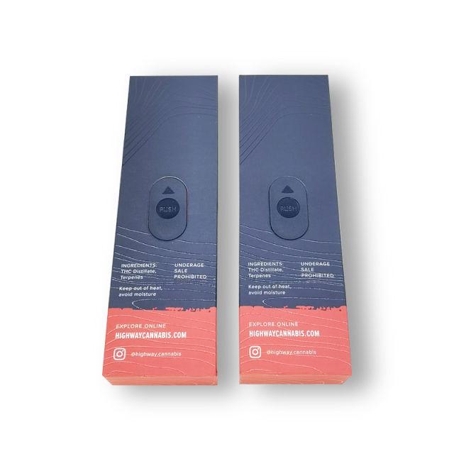 Recyclable Slim Cardboard 510 Vape Pen Box W/ Press Button & EVA Insert