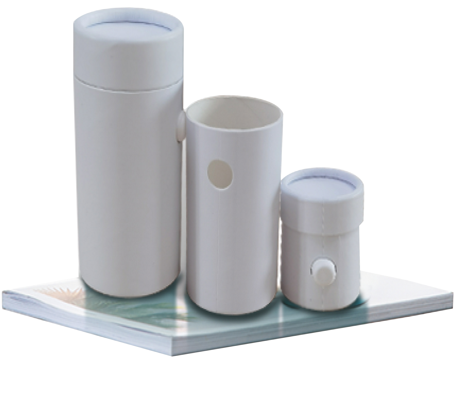 Compostable & Recyclable CR Paper Tube W/ Paper Pulp Button