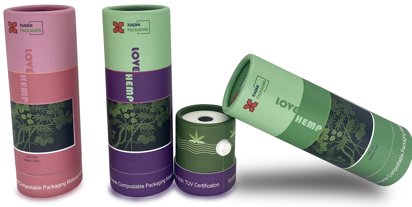 Compostable & Recyclable CR Paper Tube W/ Paper Pulp Button