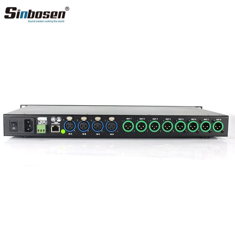 Digital audio processor 4 input 8 output loudspeaker management system AD48