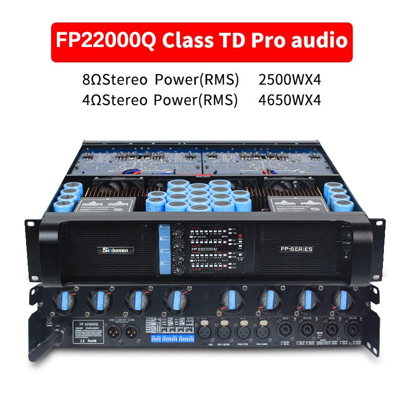 FP22000Q Power Amplifier 5000 Watt 4 Channel Karaoke Professional Audio,