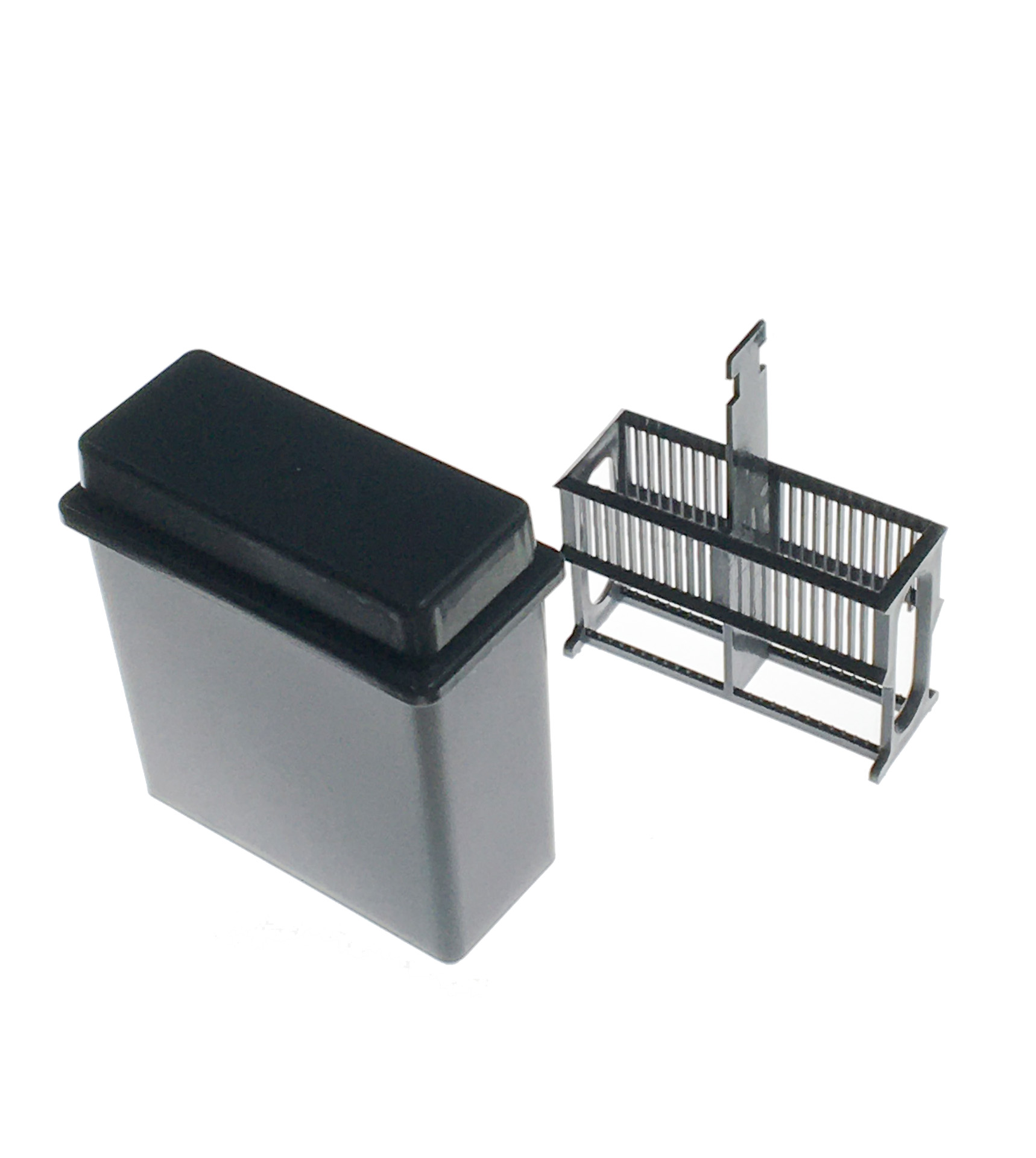 MUHWA 24 Places Microscope Slides Staining Rack and Jar, Gray/White