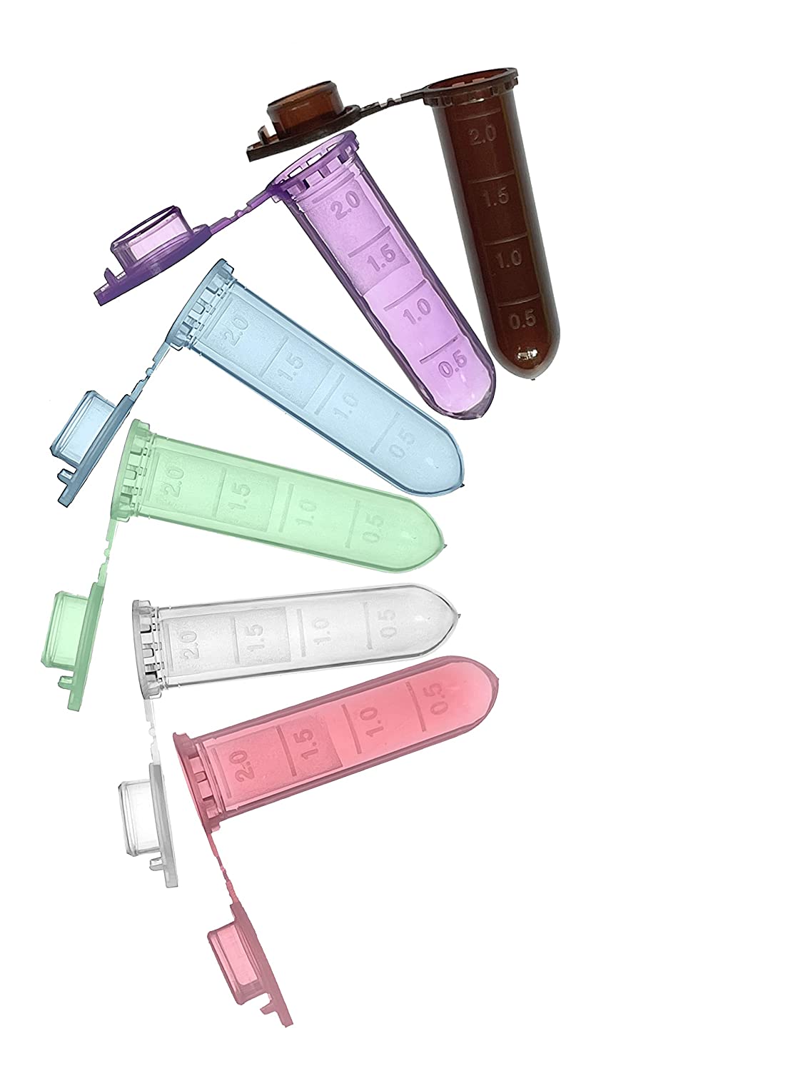 MUHWA 2ml Microcentrifuge Tubes, 500pcs Graduated Micro Test Tubes with ...