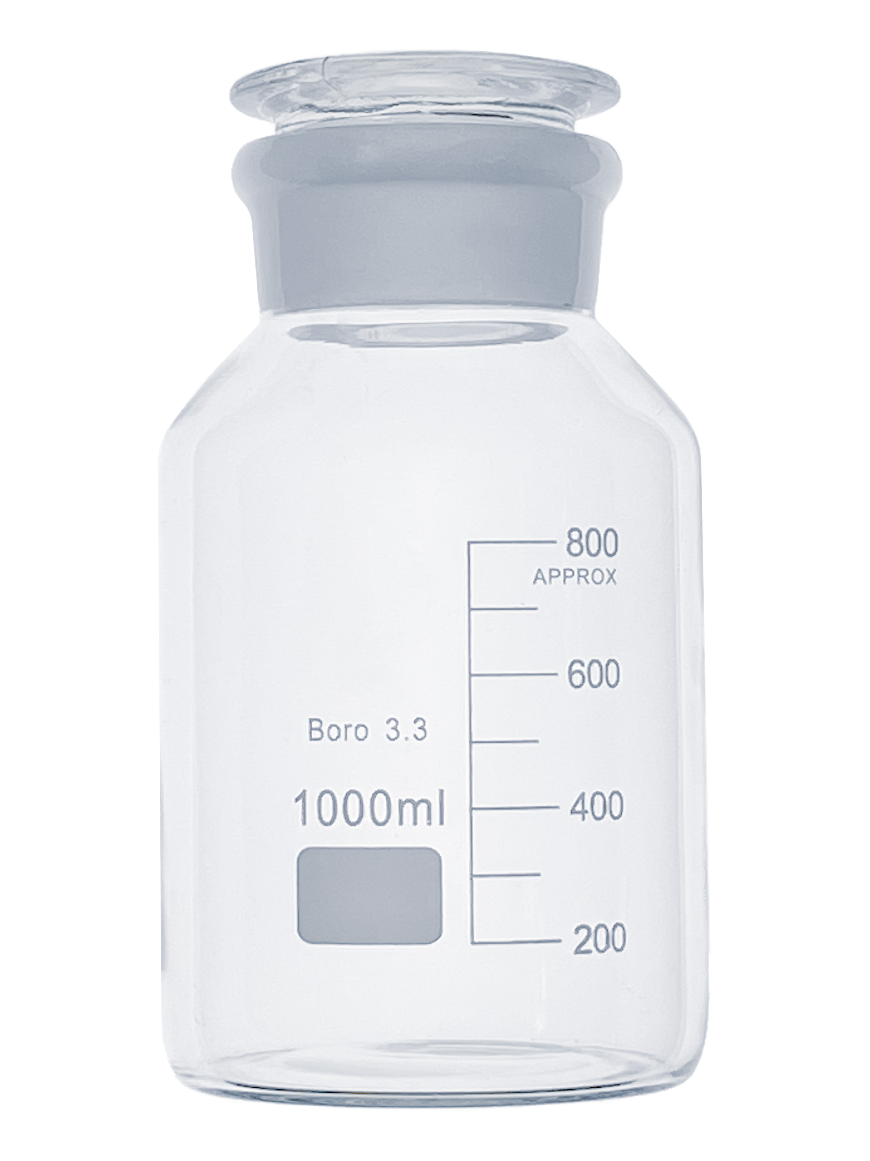 MUHWA 1000ml Ground Stopper Reagent Bottle, Wide Mouth, High ...