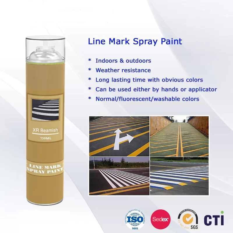 Acrylic Aerosol Line Mark Floor / Road Marking Spray Painting 750ml ...