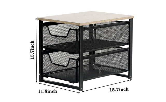 2-Tier Sliding Drawer Closet Organizers Basket Organizer