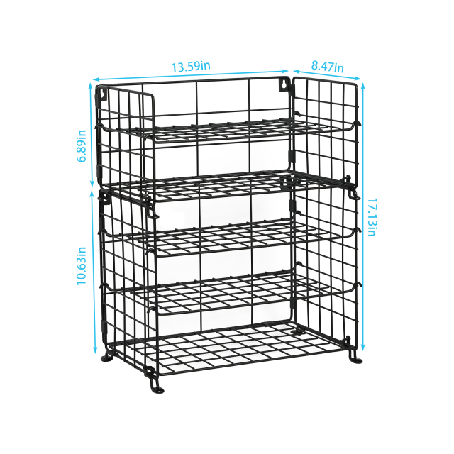 Adjustable Water Bottle Organizer 4-Tier Wall Mounted Water Bottle ...