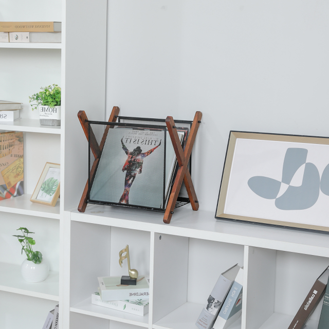 X Shape Magazine Record Rack Storage