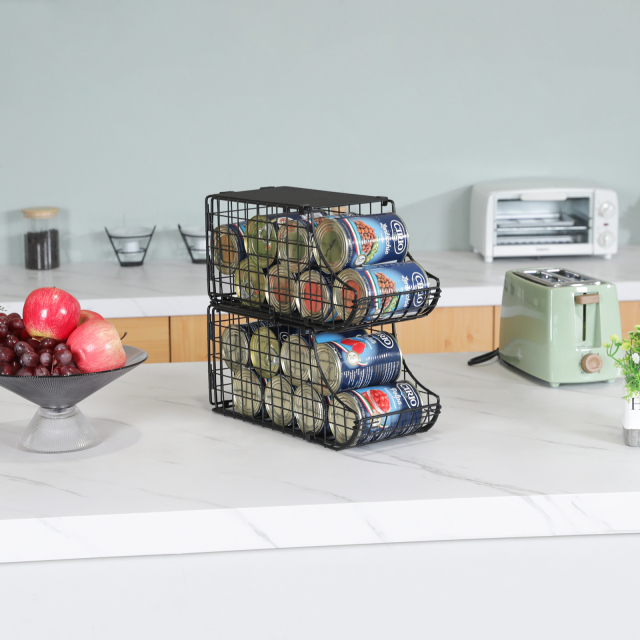 Soda Can Dispenser with Lid Stackable Can Organizer for Pantry Drink ...
