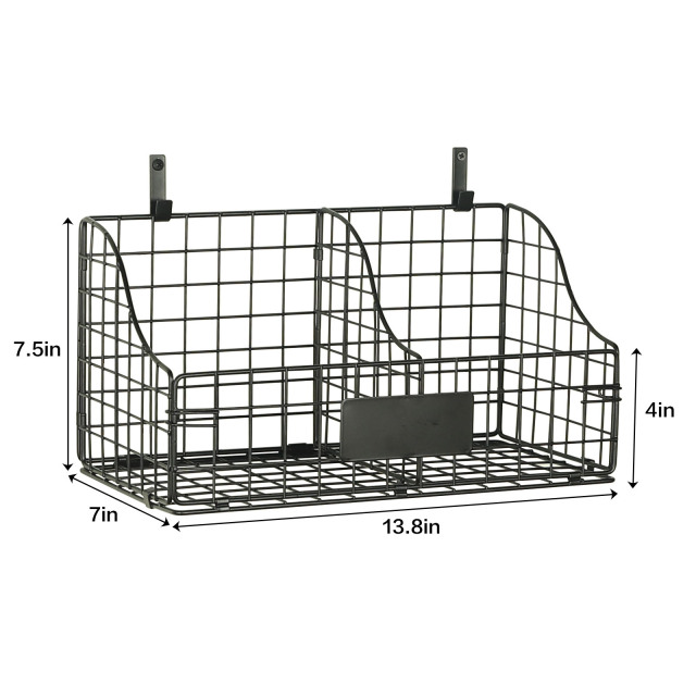 2 Set Foldable Wall Mounted Wire Basket with Nameplates